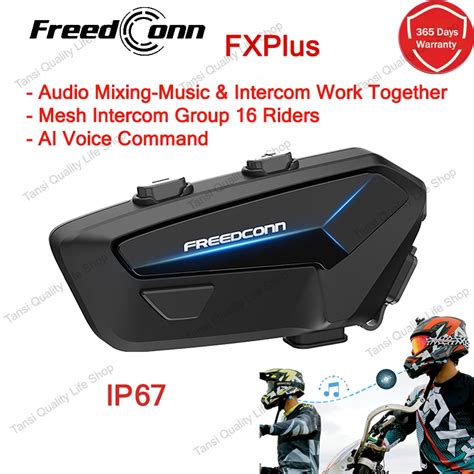 【authentic】2025 New Freedconn Fx Plus Mesh Intercom Auto Reconnect Group 16 Riders Ai Voice
