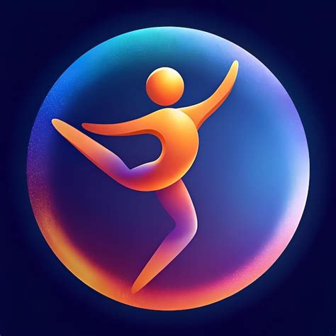 Abstract Stylized Figure Of A Gymnast In A Dynamic Pose Set Against A