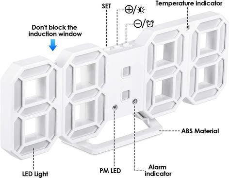 Buy D Digital Clock Wall LED Number Time Alarm Clock With Auto Adjust Brightness Led