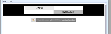 Html Responsive 2 Column To 1 Column Email In Outlook 2007 2010 And 2013 Stack Overflow