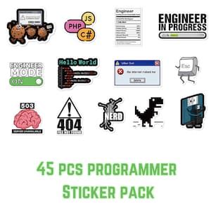 Programming Pc Stickers Pack Tech Nerd Geek Gift Coding Developer Stickers Journaling