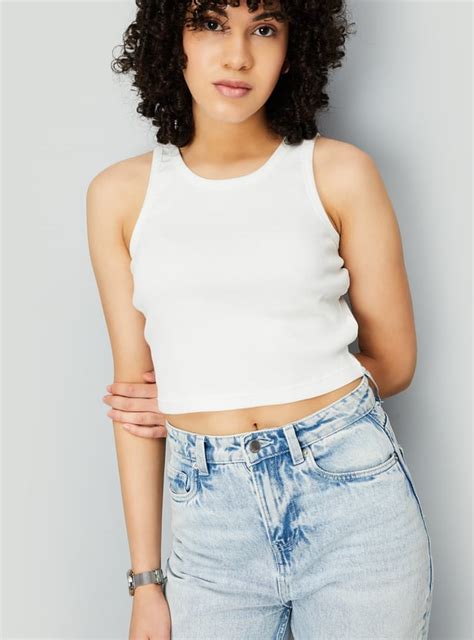 Buy Women Ribbed Sleeveless Crop Top Online At Just Rs 3990