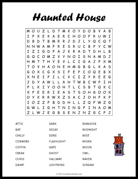 Haunted House Word Search