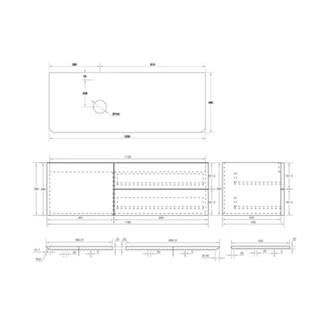 Cassa Design Gravity 1200mm Left Hand Basin Natural Walnut Wall Hung V