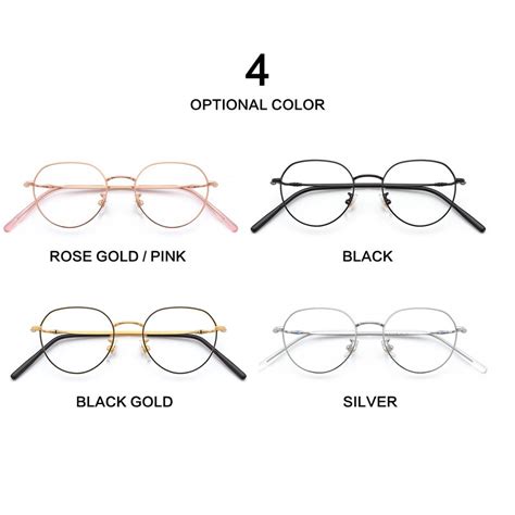 Pure Titanium Glasses Frame Women Ultralight Round Vicedeal