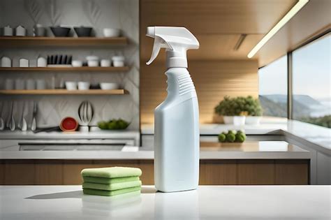 Premium Photo House Cleaning Product Spray White Sanitizing Bottle Premium Photo House Cleaning Product Spray White Sanitizing Bottle