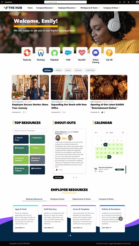 6 Sharepoint Intranet Examples And Templates — Origami Sharepoint