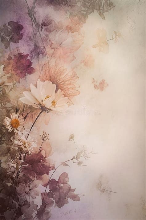 Floral Background Illustration With Light Texture Pastel Colors