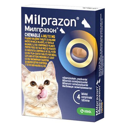 Milprazon Chewable 4 Mg10 Mg Filmsko Obložene Tablete Za Majhne Mačke