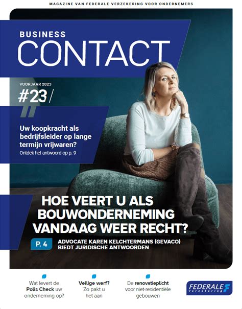 Karen Kelchtermans Schittert In Het Magazine Federale Verzekering Voor Ondernemers Gevaco