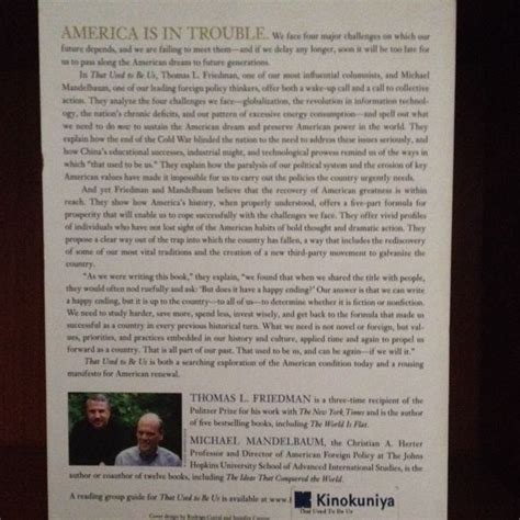 That Used To Be Us Thomas Friedman And Michael Mandelbaum Hobbies