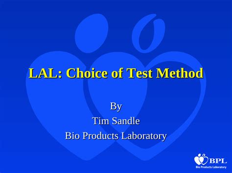 Pdf Lal Choice Of Test Method