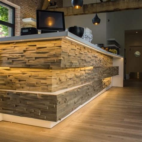 Cracked Oak Wall Wood Cladding Modern Kitchen London By Designer Interior Wooden Wall