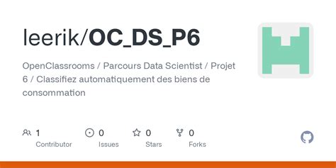 GitHub Leerik OC DS P OpenClassrooms Parcours Data Scientist Projet Classifiez