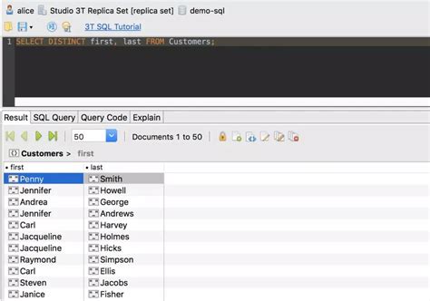 Studio T中的新功能支持SQL SELECT DISTINCTWHERE子句中的JSON对象及更多 MongoDB中文社区