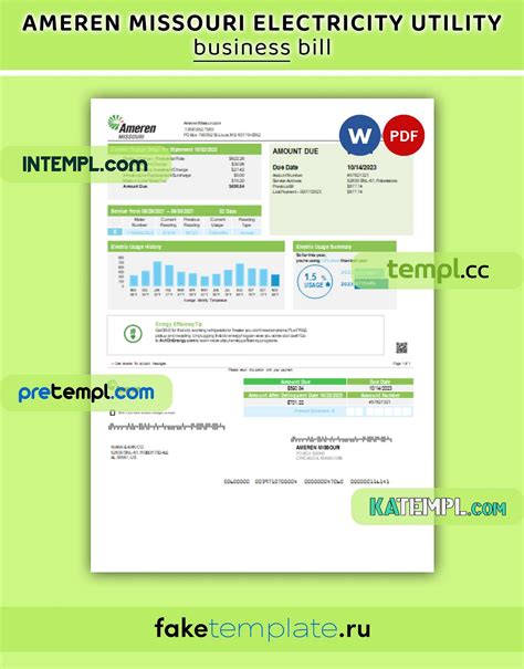 Cfe Electricity Business Utility Bill Word And Pdf Template By