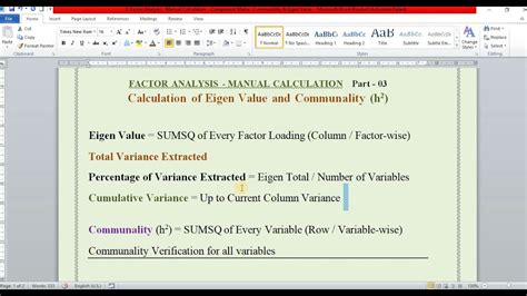 Eigen Value Cummunality Manual Calculation In Excel YouTube