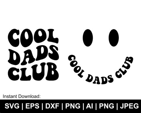 Cool Dads Club Svg Retro Wavy Text One Loved Dad Svg Best Dad Svg