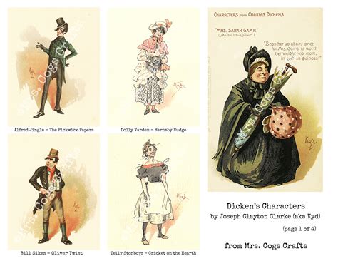 Dickens Characters By Kyd Digital Ephemera Classics Printable