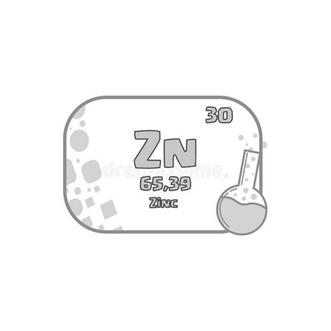Zinc Element Icon Number Thirty Vector Zn Symbol Periodic Table