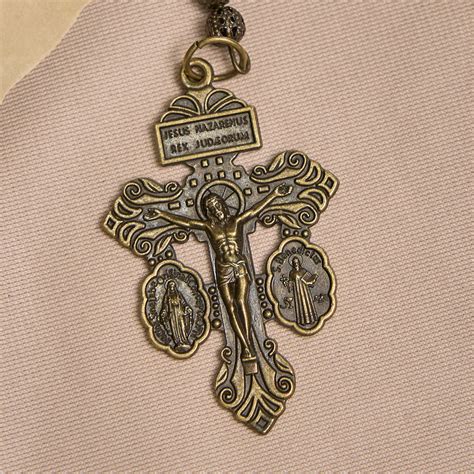 Vintage Obsidian And Tiger Eye Rosary With Pardon Crucifix And St Benedict
