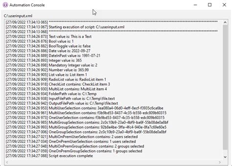 Userinput Script Examples