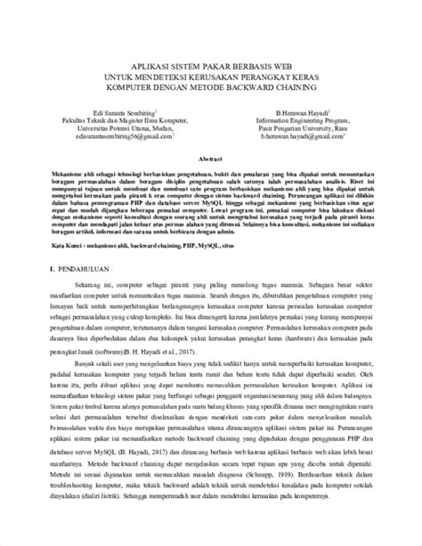 Doc Edi Suranta Sembiring 2017000022 Jurnal Sistem Pakar