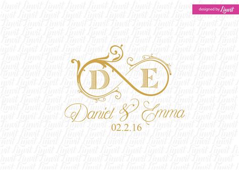 Wedding Logo Svg Wedding Monogram Template Editable Crest Png Infinity