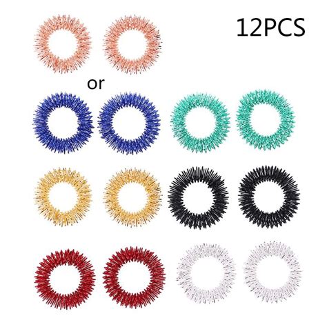 12pc Spiky Sensory Finger Acupressure Ring Fidget Grandado