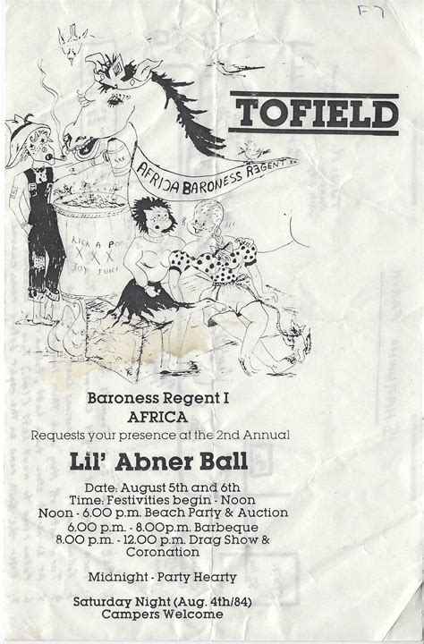 August 1984 Lil Abner Ball Rainbow Story Hub