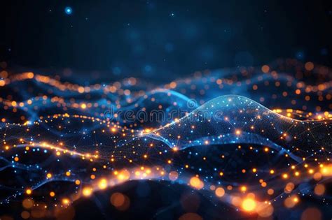 Dynamic Backdrop Illustrates Interconnectedness Of Technology Networks And Big Data Stock