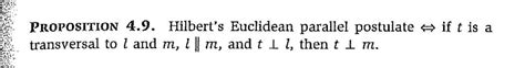 solved proposition 4 9 hilbert s euclidean parallel