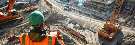 Premium Photo A Smart Construction Site Equipped With Iot Sensors For