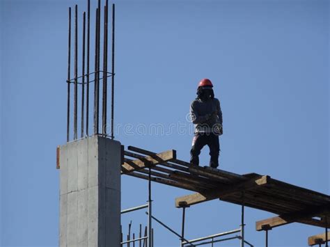 Construction Workers Fabricated Timber Form Work At The Construction Site Editorial Photo