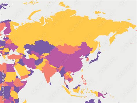 Asia Blank Map High Detailed Political Map Of Asian Continent 素材庫向量圖