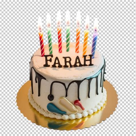 A Birthday Cake With The Name Farah Premium Ai Generated Psd