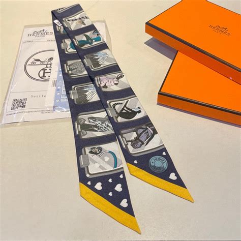 Hermes Story Twilly In Navy Blue Hermes Outlet Stores