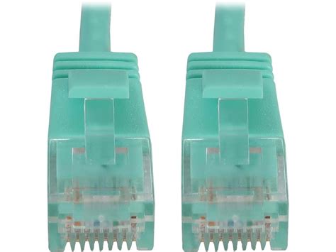 Tripp Lite Cat6a 10g Snagless Molded Slim Utp Ethernet Cable Rj45 M M Poe Aqua 25 Ft 7 6