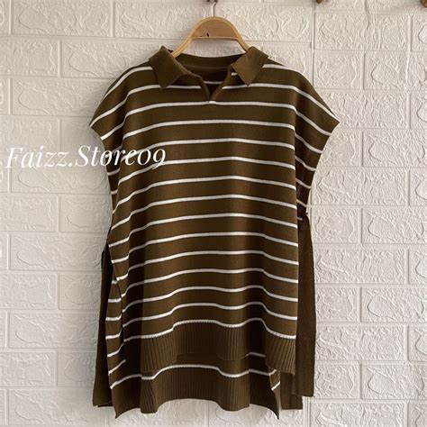 Jual Vest Kerah Tali Samping Motif Garis Liodra Shopee Indonesia