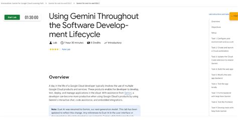 qwiklabs using gemini throughout the software development lifecycle