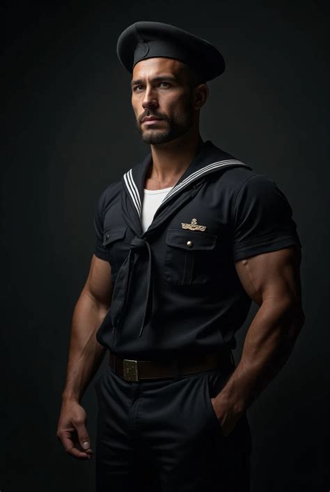 A Sailor Detailed Portrait Handsome Man Muscular Build Wearing A
