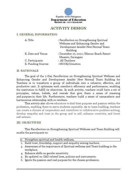 Activity Design Pdf Psychology Behavioural Sciences