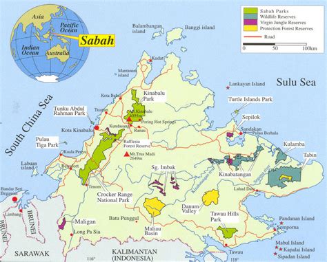 Maps Borneomaps Karten Borneo Sabah Gunung Kinabalu Karten Sabah