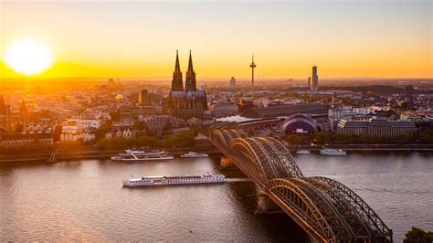 Westfalia Germany Nordhein Cityscape Of Dusseldorf From The