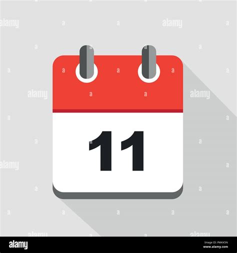 Vector Illustration Of Red Calendar 11 Icon Eps10 Stock Vector Image