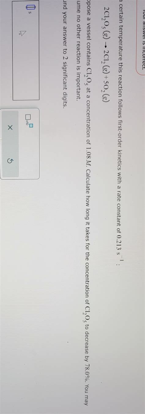 Solved Certain Temperature This Reaction Follows First Order