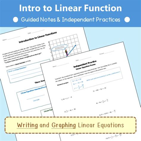 Engaging Linear Functions Guided Notes And Word Problems Practice Worksheets