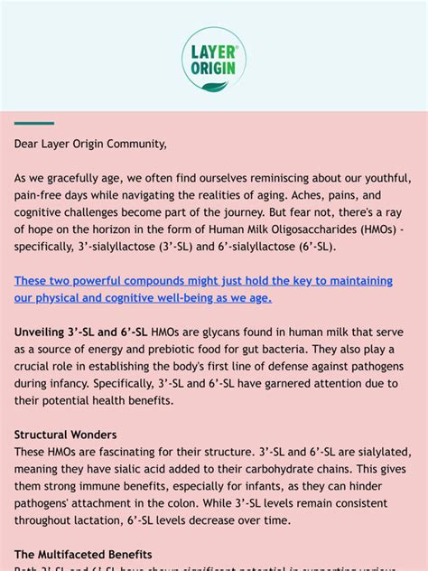 Layer Origin Nutrition What Are 3 Sialyllactose 3sl And 6 Sialyllactose 6sl Aging