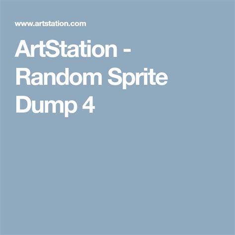 Artstation Random Sprite Dump 4 Sprite Dumped