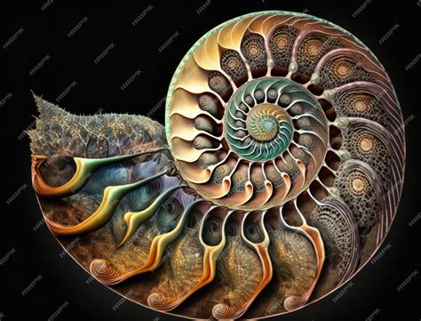 premium ai image ammonite fossil background created with generative